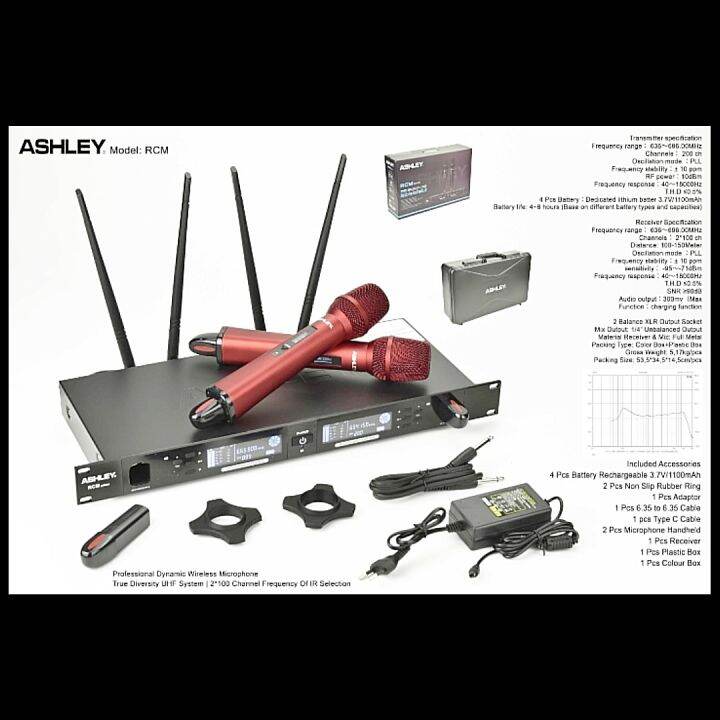 Mic Wireless Ashley RCM Handheld Microphone UHF | Lazada Indonesia