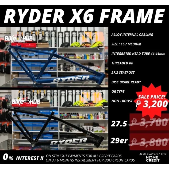 RYDER X6 FRAME 27.5 / 29er MEDIUM [ Noris Bikeshop ] | Lazada PH