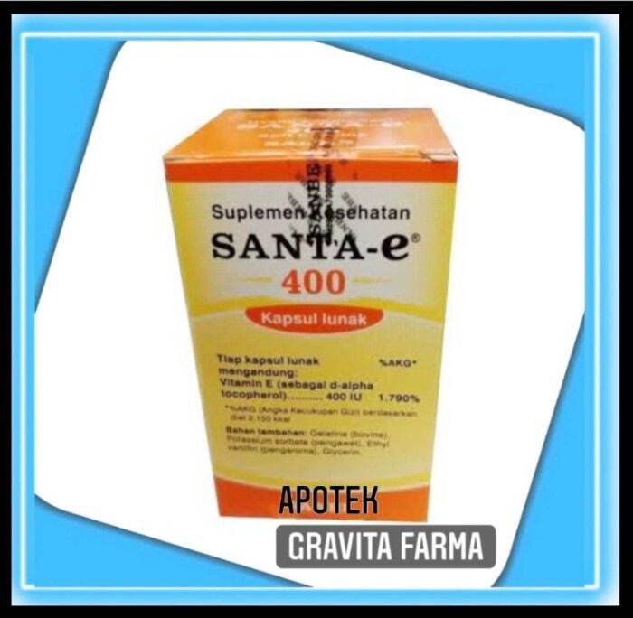 Santa-E Vitamin E 400IU kemasan botol 30 kapsul lunak | Lazada Indonesia