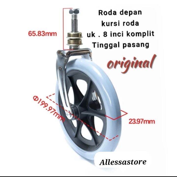 roda depan kursi roda ukuran 8 inch komplit | Lazada Indonesia