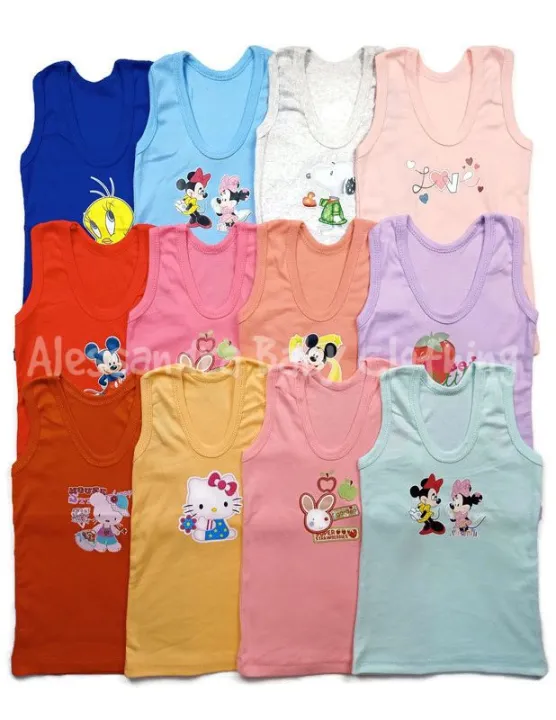 Plain Sando w/ Sticker for Girls Kids Pure Cotton Fabric | Lazada PH