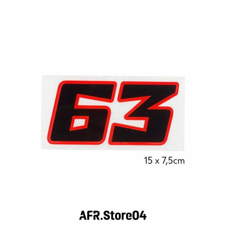 Sticker Stiker 63 Pecco Bagnaia 2021 Hitam Ukuran 15cm | Lazada Indonesia