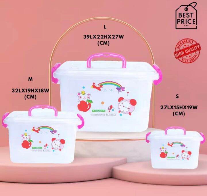 6L | 12L | 22L Transparent Storage Box Plastic Multipurpose Clear ...