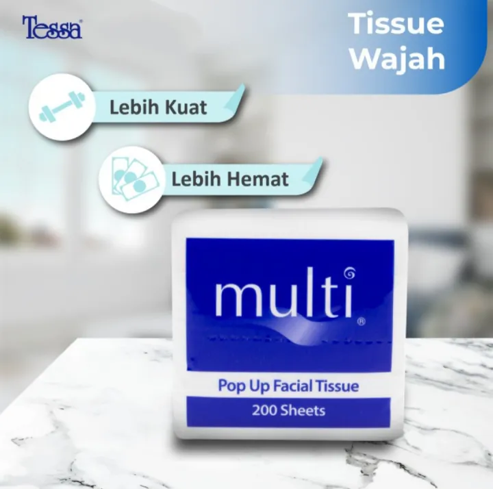 multi tissue pop up 200sheet/ tisu wajah serbaguna multi pop up travel ...