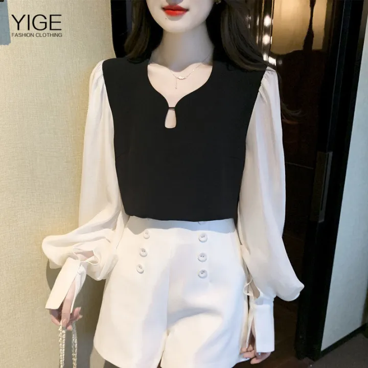 YIGE 2022ฤดูใบไม้ร่วงใหม่ผู้หญิงขนาดใหญ่แต่งตัวร่างกายโคมไฟแขนเสื้อ ...