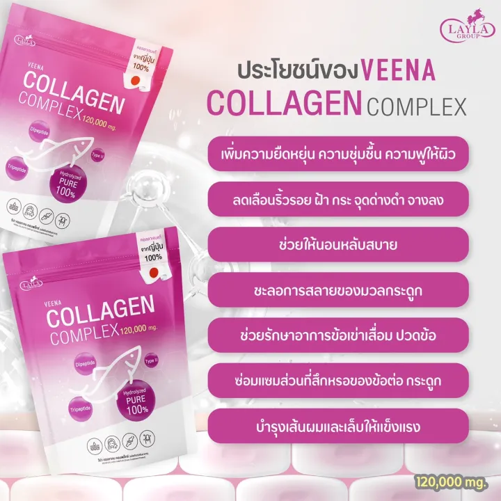 ของแท้100%ส่งไว Veena Collagen Complex คอลลาเจนแท้จากญี่ปุ่น รวมคอลลาเจนที่จำเป็นต่อร่างกายครบจบ ...