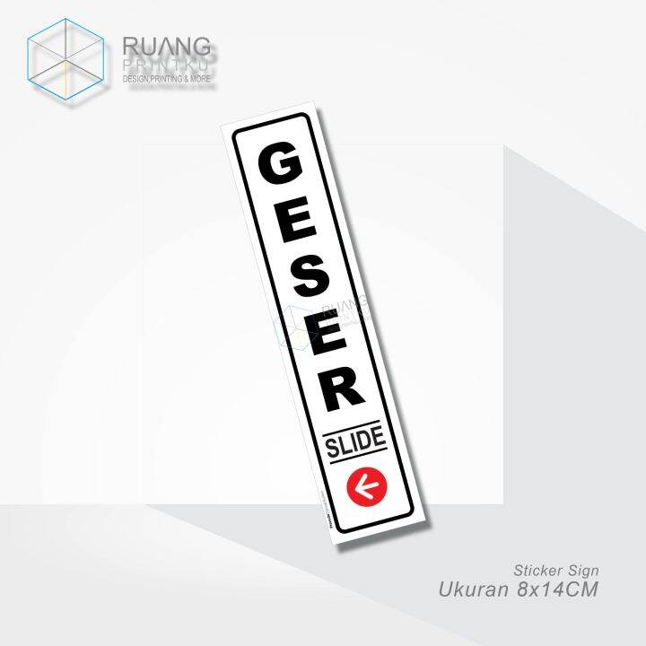 Sticker Sign Pintu Geser Kanan Geser Kiri | Lazada Indonesia