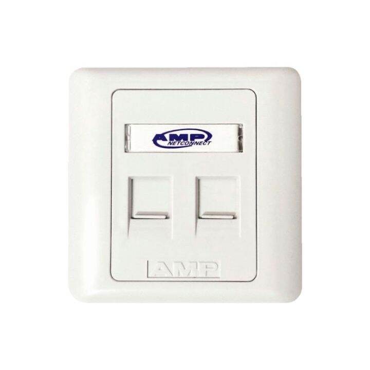 AMP 2 Port Faceplate Wallplate Face Plate RJ45 Socket Wall Mount | Lazada