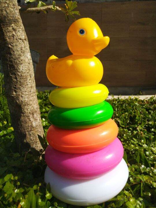 mainan susun donat mianan edukasi warna dan ukuran ring donat bebek ...