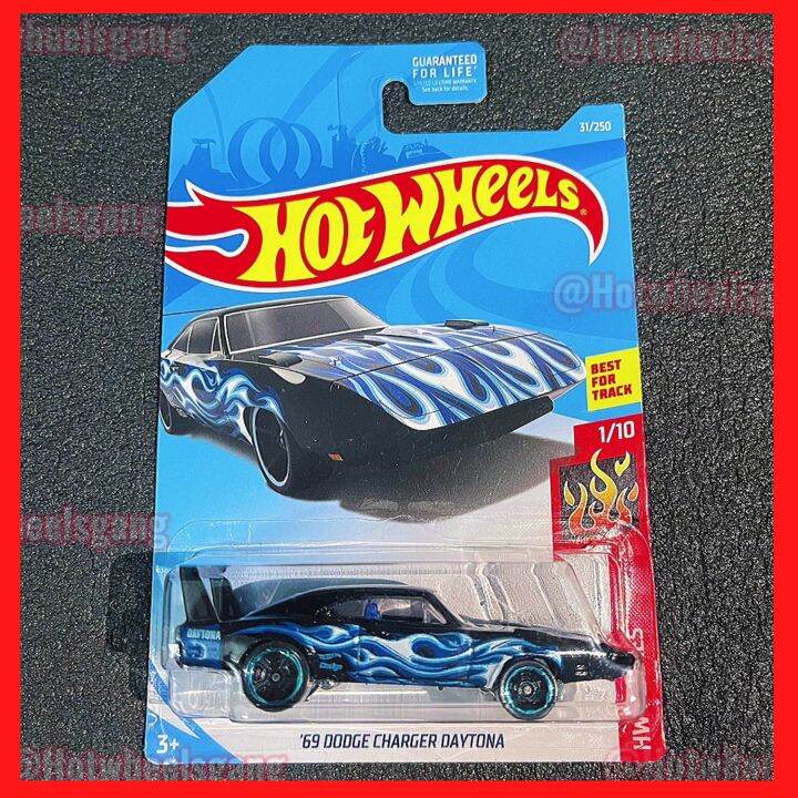 Hot Wheel Dodge Charger Daytona 1969 Blue Flame Black and Blue 1969 ...