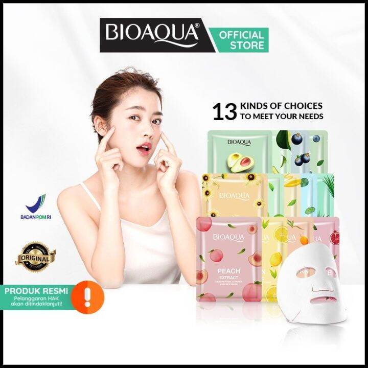 MASKER VIRAL BIOAQUA SHEET MASK 12 variant | Lazada Indonesia