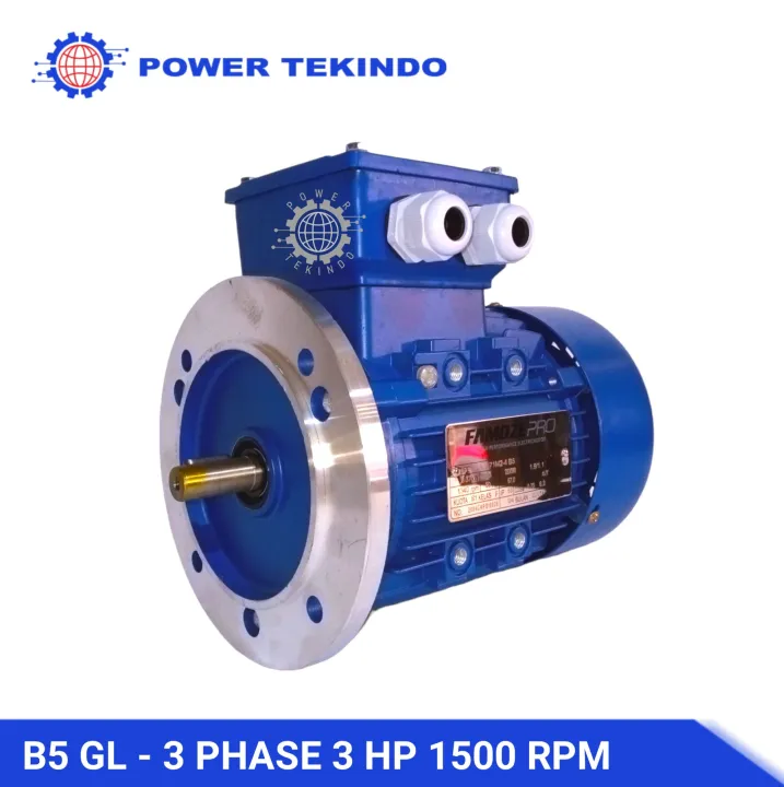 Famoze Pro Dinamo 3 Phase B5 GL 3 Hp 1500 RPM Elektro Motor Penggerak Vertikal Flange | Lazada ...