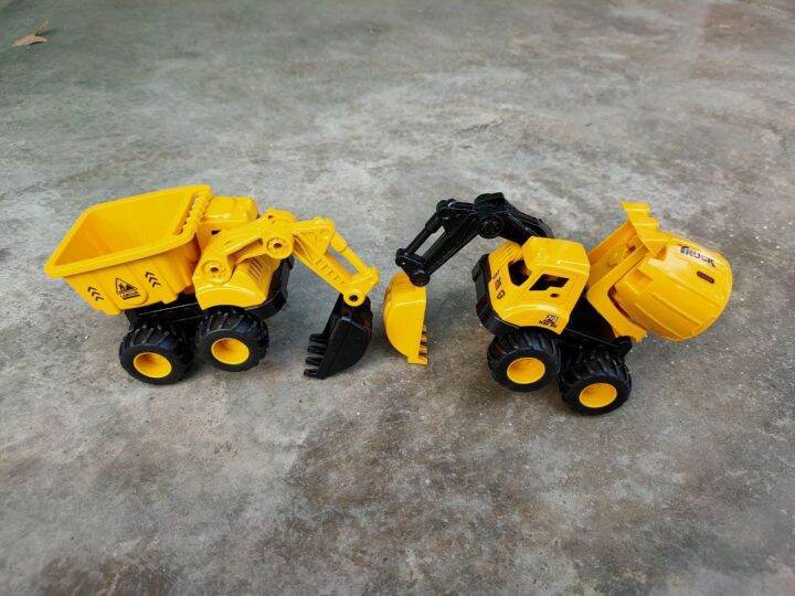 Dump Truck with Excavator , Cement Truck with Excavator Lori Simen Lori ...