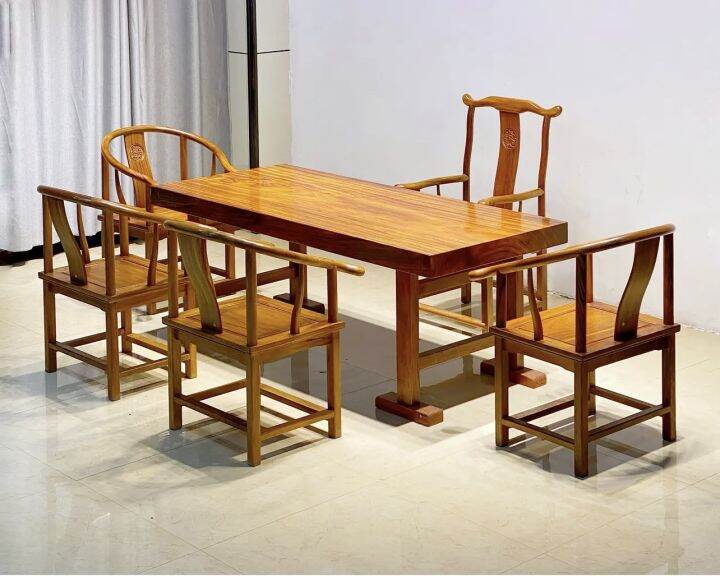 Okan Solid Wood Large Board Tea Table Tea Table Desk Boss Desk Log ...