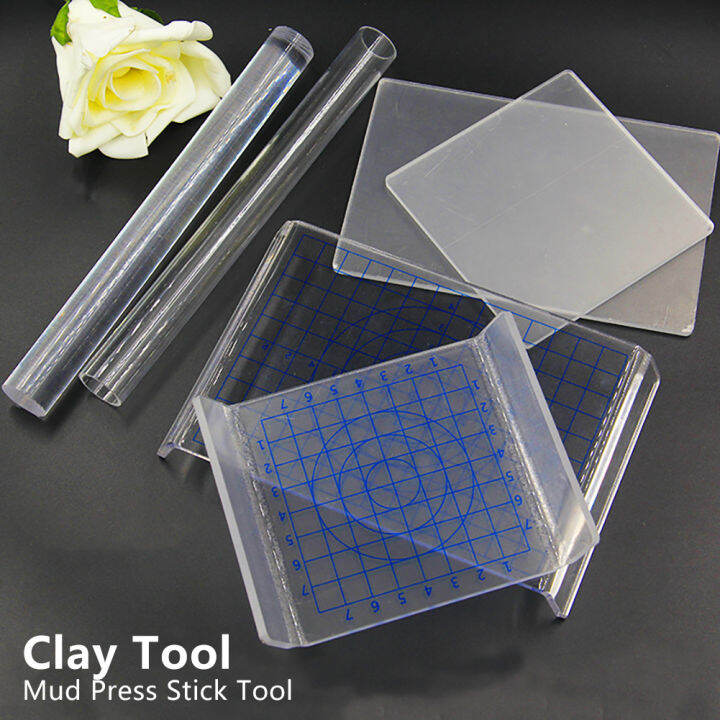 BETOP Clay Modeling Tool Mud Pressing Plate Transparent Acrylic Round ...