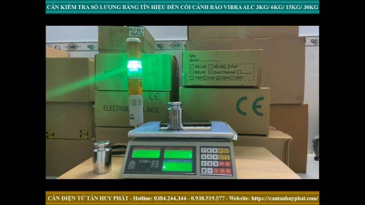 Cân kiểm tra số lượng ALC 3kg/ 3kg/ 15kg/ 30kg với đèn cảnh báo 3 tầng xuất tín hiệu đèn còi mức ...