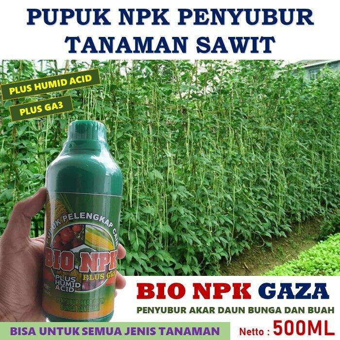 Pupuk Penyubur Bunga dan Buah Kacang Panjang Paling Bagus BIO NPK GAZA 500ML Pupuk Pertumbuhan ...