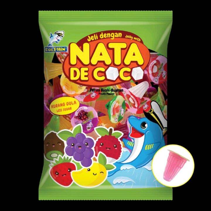 [TKM] Captain Dolphin (Jelly) With Nata De Coco Fruits Flavour 1300g (13g x 100cup) | Lazada