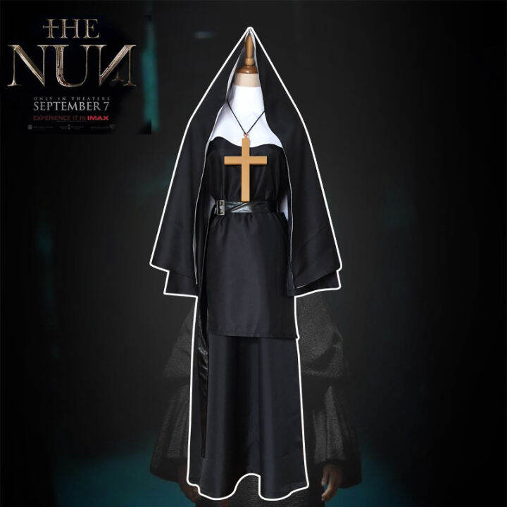 The NUN ชุด cos สำหรับผู้หญิงชุดคลุมยาวสำหรับนักบวชและนักบวชสำหรับวันฮา ...