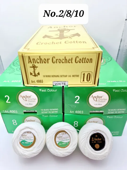 Coats Anchor Crochet Cotton Thread Anchor Embroidery Thread White Color ...