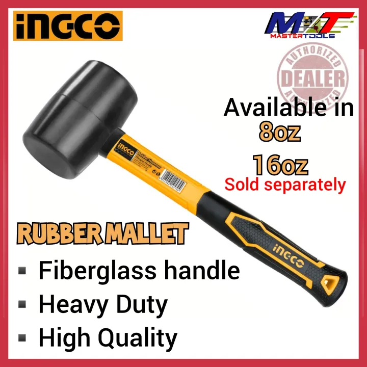 INGCO Rubber Mallet Hammer 8oz | 16oz •Mastertools• | Lazada PH