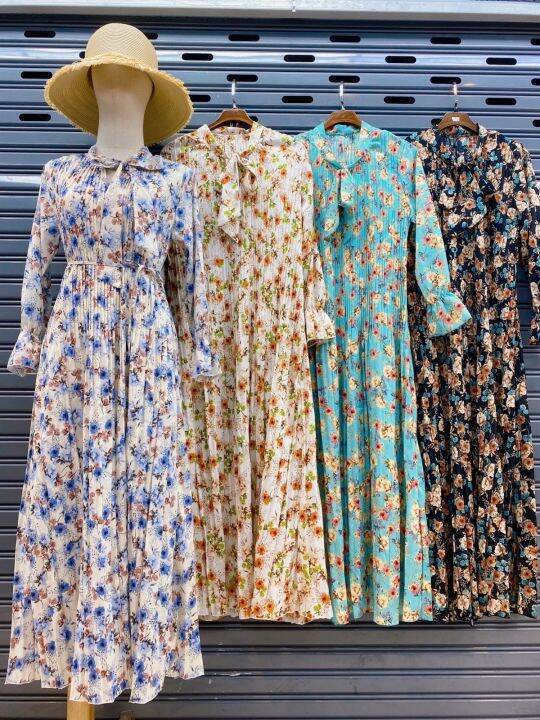 BJ - Dress bunga 4 warna premium bangkok | Lazada Indonesia