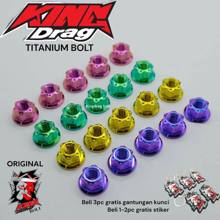 mur baut BOLONG TITANIUM ORIGINAL KINGDRAG THAILAND M6 Untuk drat baut ...