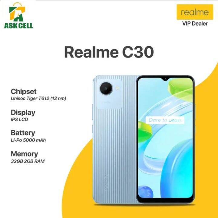 REALME C30 2/32 - 5000 mAh - unisoc T612 processor - GARANSI RESMI ...