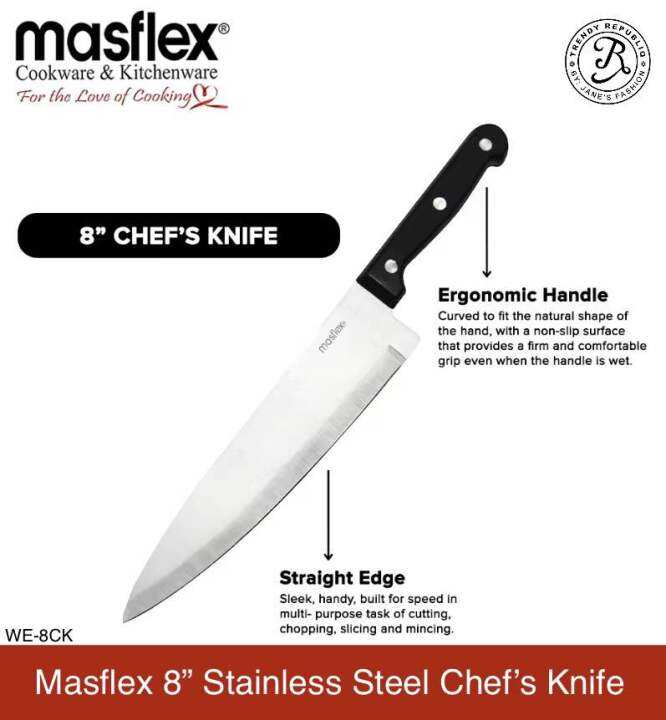 Masflex Original 8 Inches Stainless Steel Chef Knife | Lazada PH