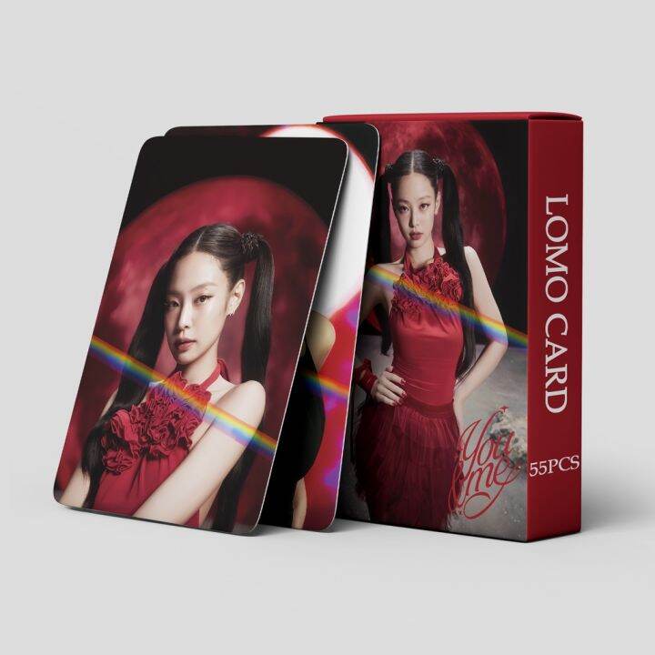 55pcs BLACK-PINK JENNIE Memo Card Kpop SOLO You and Me Laser Holographic Lomo Cards Photo Album ...