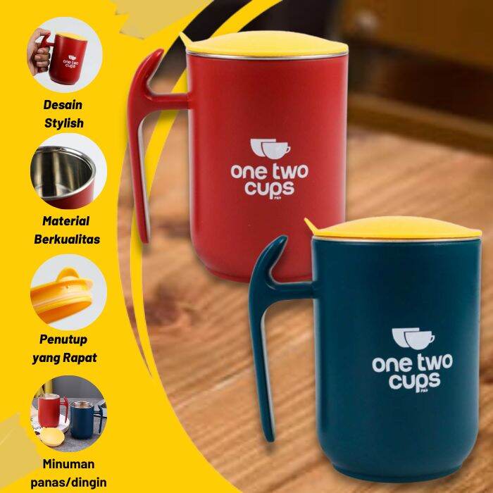 One Two Cups Gelas Kopi, Gelas Kopi Tahan Panas, Gelas Kopi Cafe Unik ...