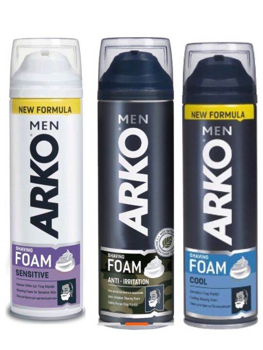 *พร้อมส่ง*โฟมโกนหนวด Arko Men Shaving Foam Sensitive นำเข้าจากตุรกี ปราศจากแอลกอฮอล์ สำหรับผิว ...