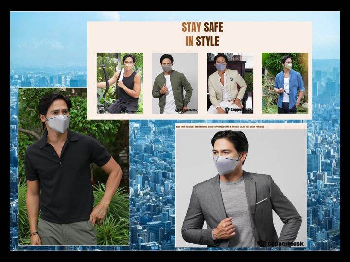 Copper Mask Original Antimicrobial with 10pcs Non-Woven Fabric Filter ...