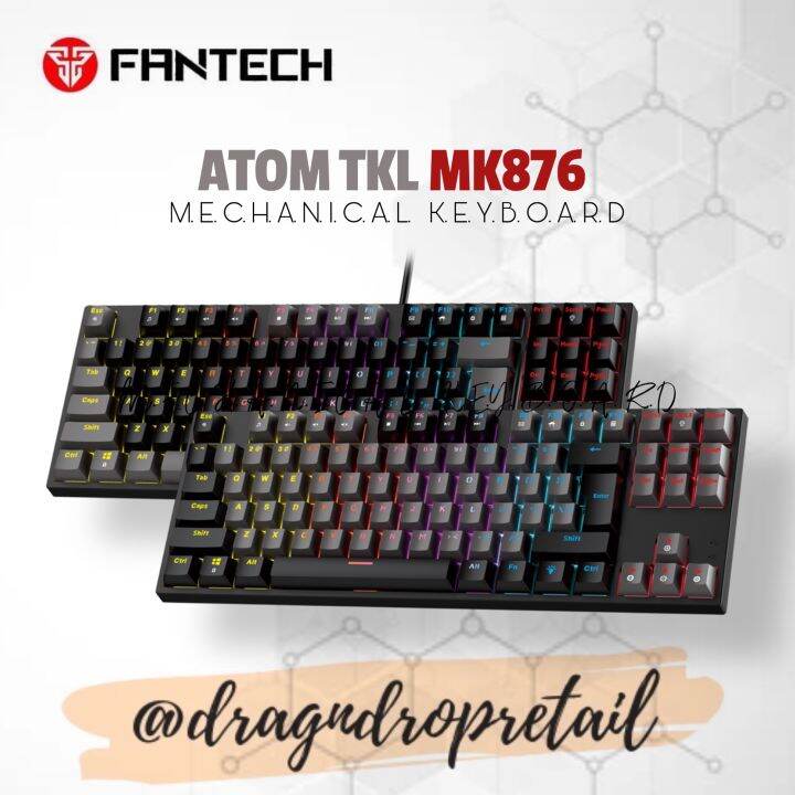 FANTECH ATOM MK876 TKL Mechanical RGB Gaming Keyboard, 87 Keys Compact ...