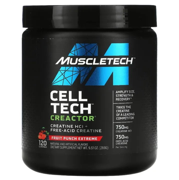📣Muscletech cell tech creactor ครีเอทีนแพคแกจใหม่ (120 serving /1กป ...
