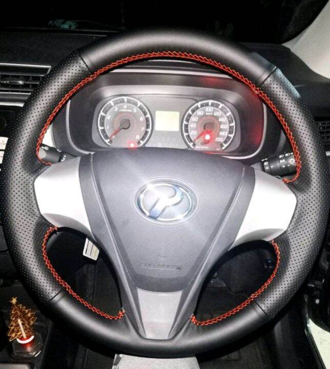 Steering Wheel Cover Leather for Perodua Bezza DIY stitching Full cover ...