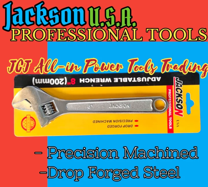ORIGINAL ADJUSTABLE WRENCH "8 JACKSON PROFESSIONAL TOOLS/ HEAVY DUTY ...