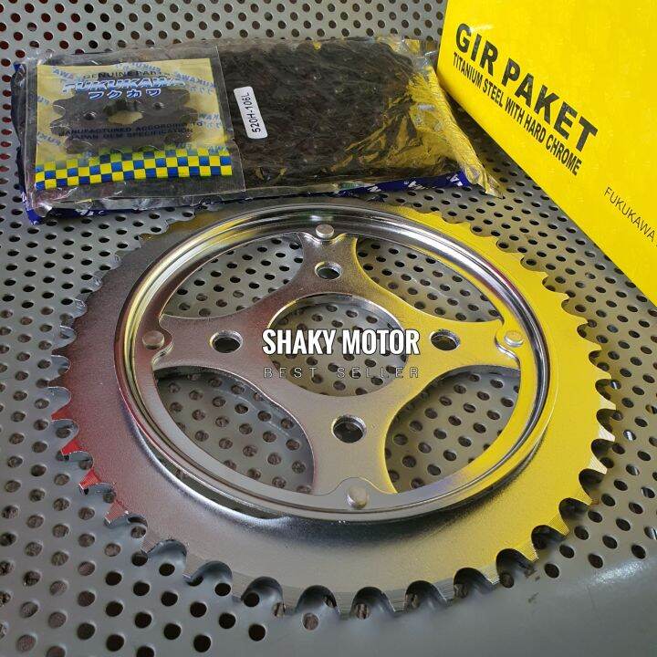 GIR PAKET TIGER CHROME BAHAN BAJA TITANIUM MERK FUKUKAWA 520H-106L GEAR ...
