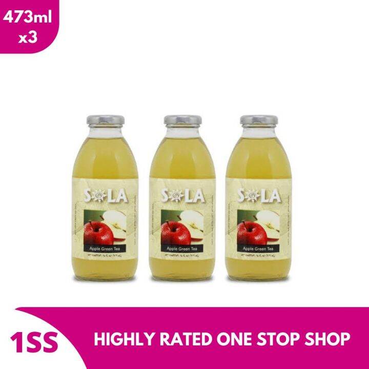 Sola Apple Green Tea 473ml x3 | Lazada PH