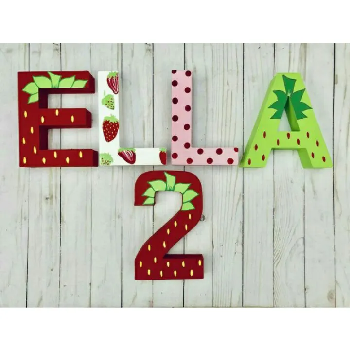 Strawberry theme painted customized letter standee | Lazada PH