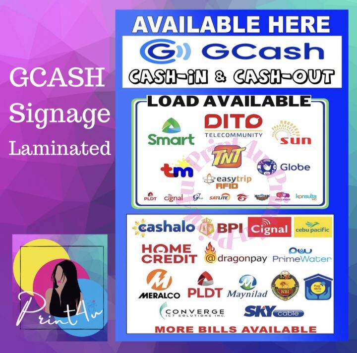 Gcash Signage laminated waterproof | Lazada PH