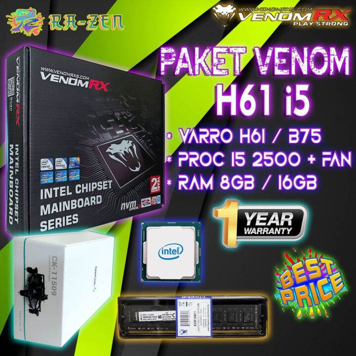 Paket Core i5 Gen 2 ( Motherboard H61 VenomRx + Processor Core i5 2500 ...