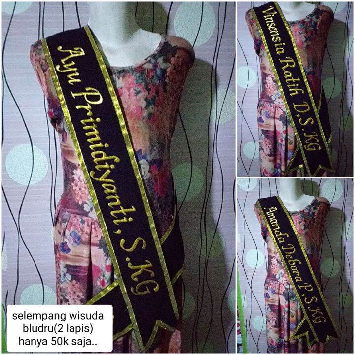 selempang wisuda custom tulisan | Lazada Indonesia