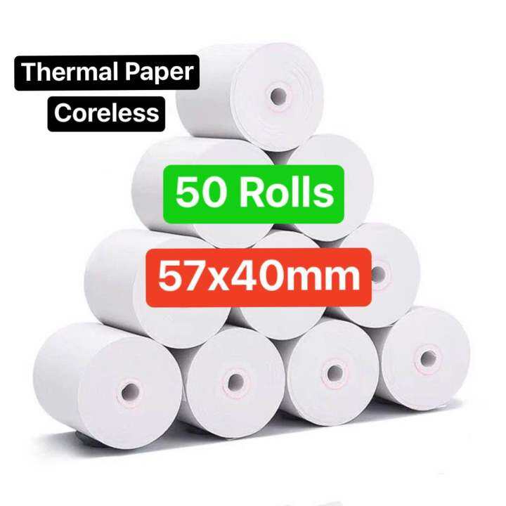 Premium 57x40mm Thermal Paper Coreless Clear Print Xprinter senda ...