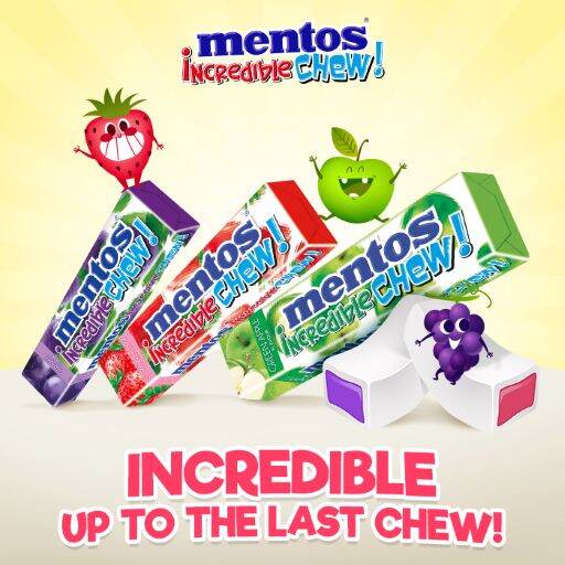 Mentos Incredible Chew เมนทอส อินเครดิเบิ้ล ชิว (45กรัม) | Lazada.co.th