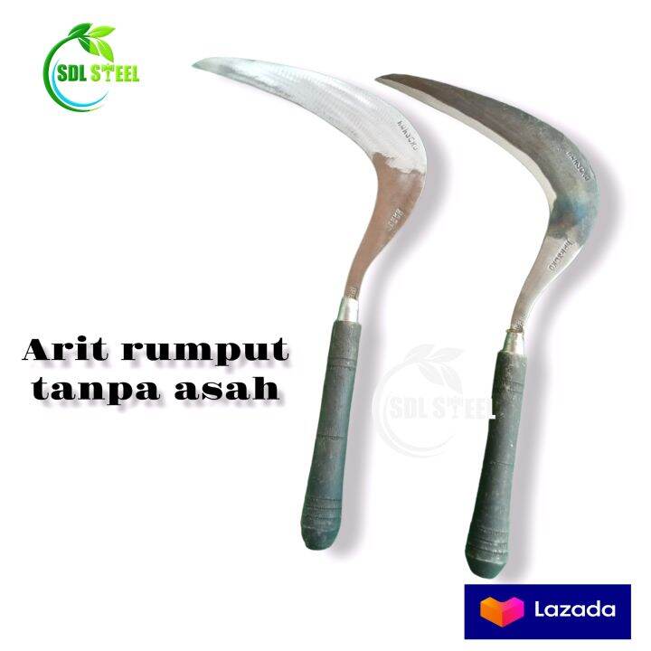 Arit Rumput Super Tajam Sabit Baja Asli Tanpa Asah | Lazada Indonesia
