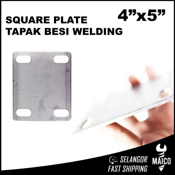 4.5mm x 4" x 5" Welding Square Plate Auto gate Bracket Pagar Tapak ...