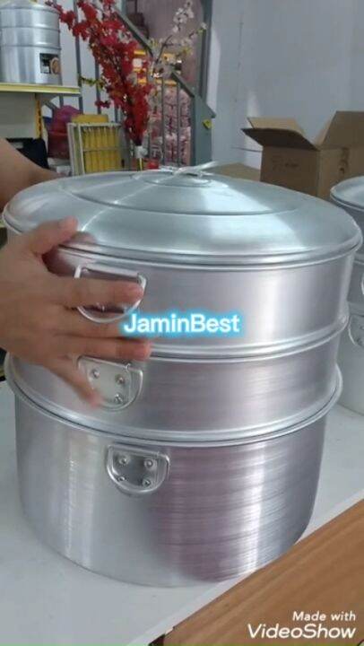 Traditional Aluminium 32cm Steam Pot 3 Layer Multi-function Fish Bun ...