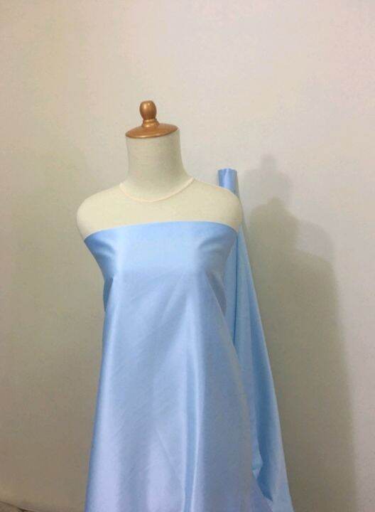 Kain Satin Velvet Premium Warna Biru Muda Bahan seragam Bahan | Lazada ...