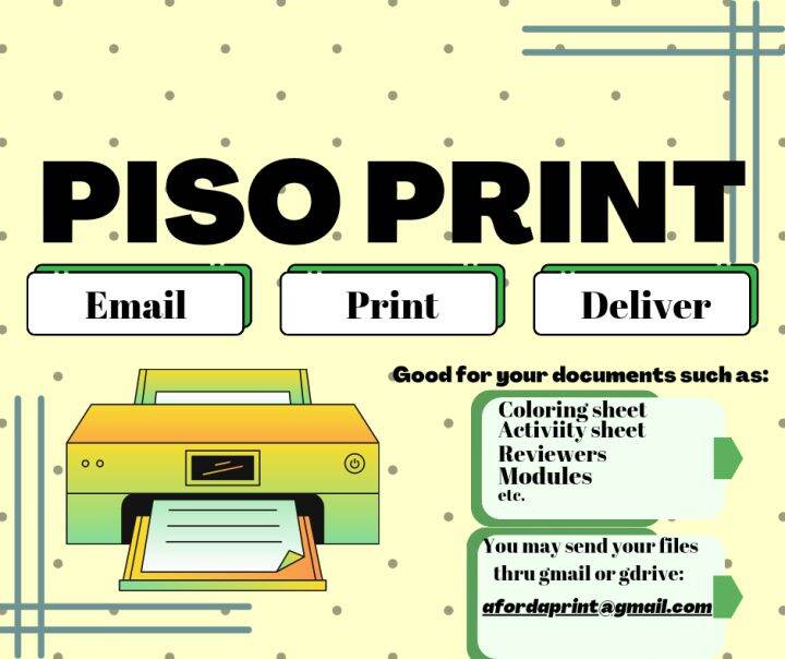 PISO PRINT DOCUMENTS 70 GSM | Lazada PH